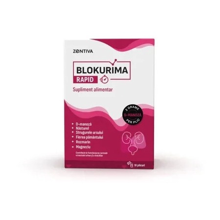 Blokurima Rapid, 10 plicuri, Zentiva, D-manoza, Rozmarin, Multicolor ...