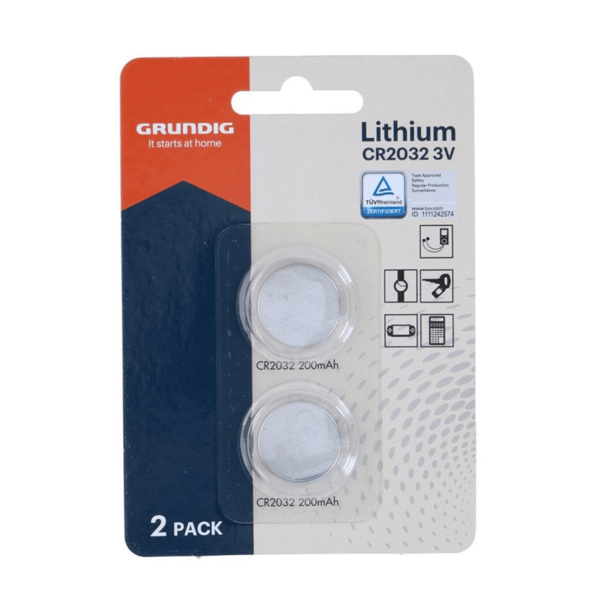 Set baterii buton CR2032, 3V, 2 bucati, Grundig, litiu, diametru 20mm ...