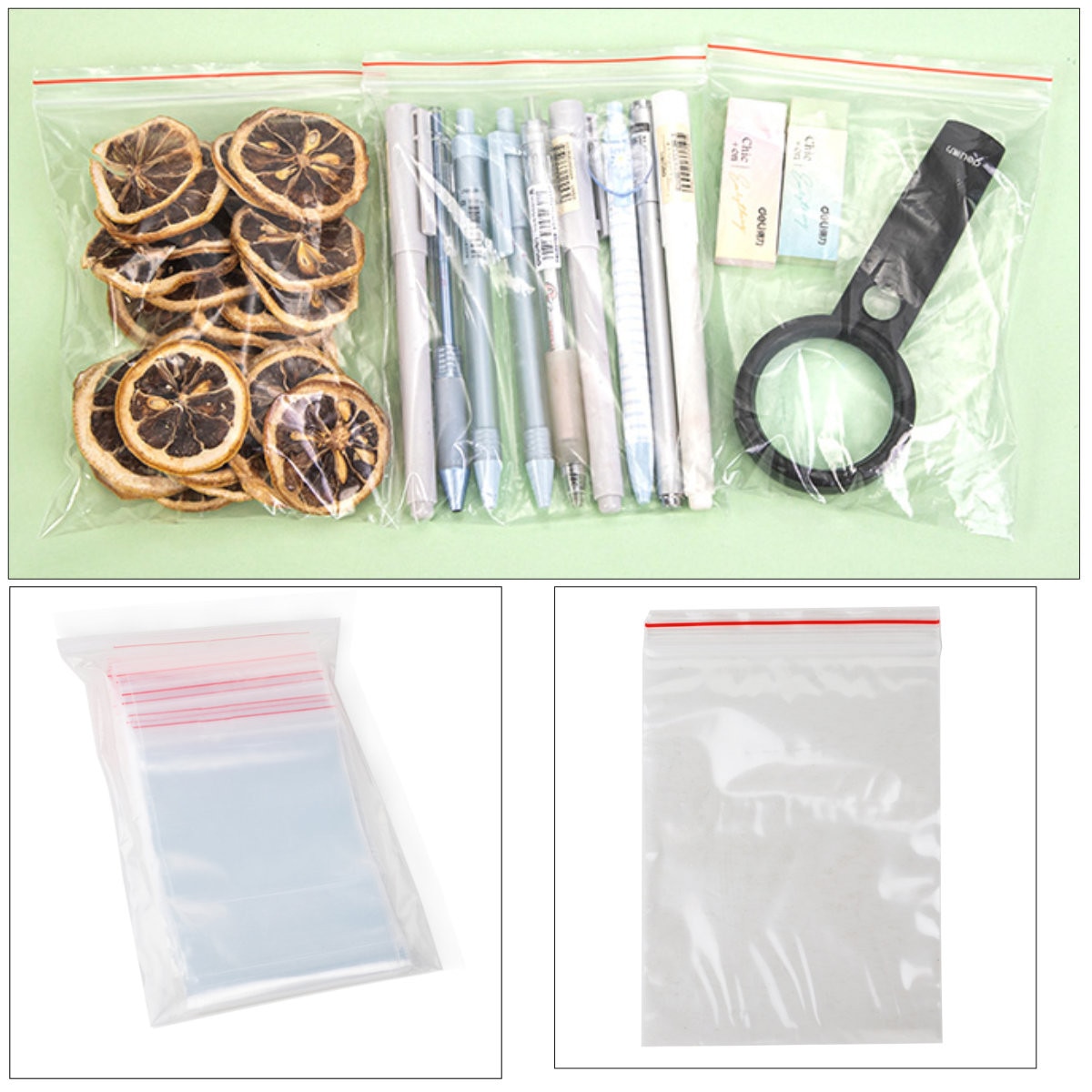 Set 100 Pungi cu Inchidere Zip, 150x220mm, Polietilena, Transparent ...