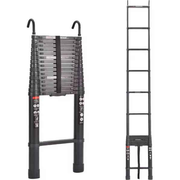 Set scara telescopica din aluminiu, 6, 2 m, sarcina maxima 150 kg ...