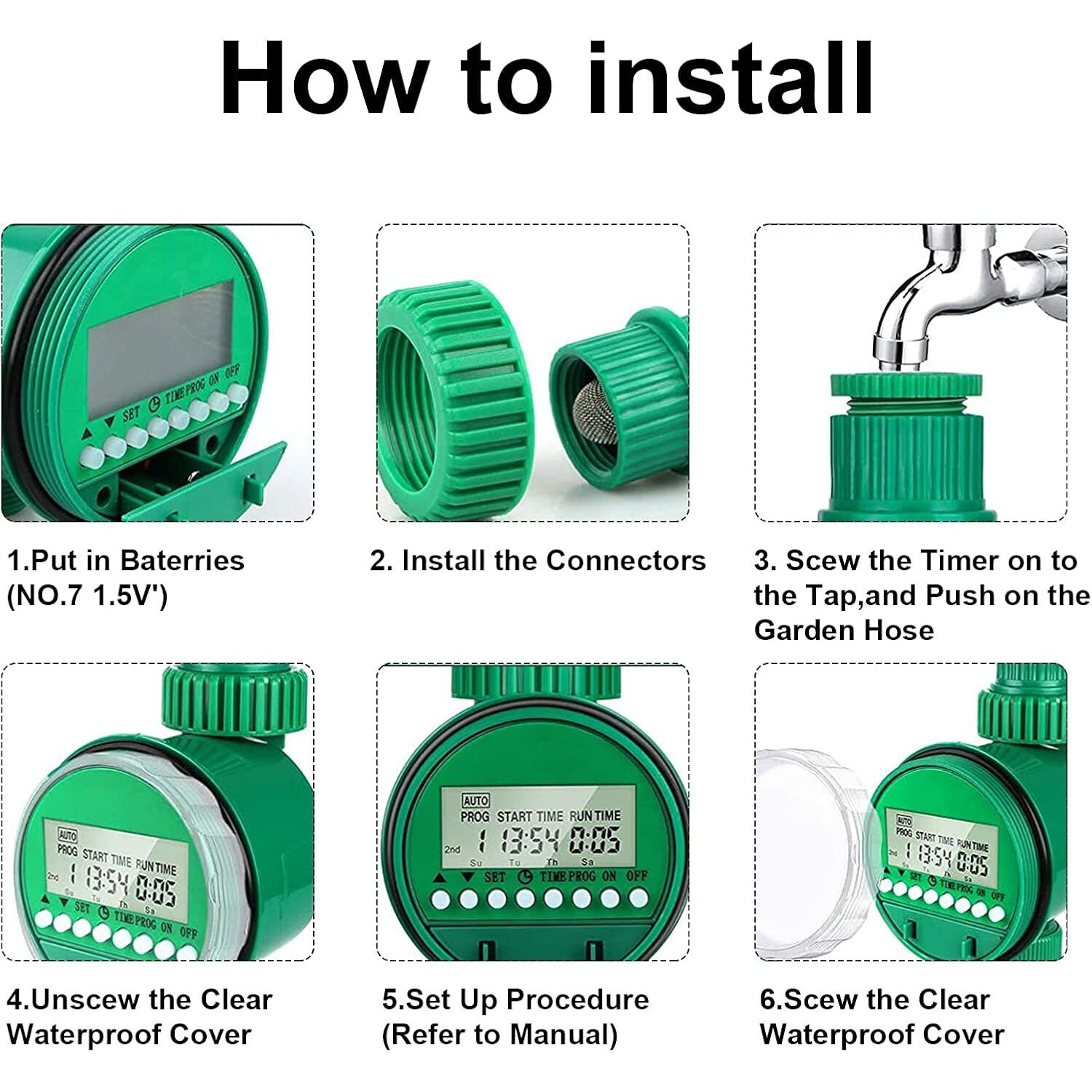 Programator de irigare inteligent, waterproof, 16 programe, 1/2" si 3/4 ...