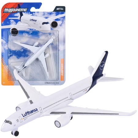 Avion metalic Majorette Airbus A350-900 Lufthansa, alb, 10x2x11cm - eMAG.ro