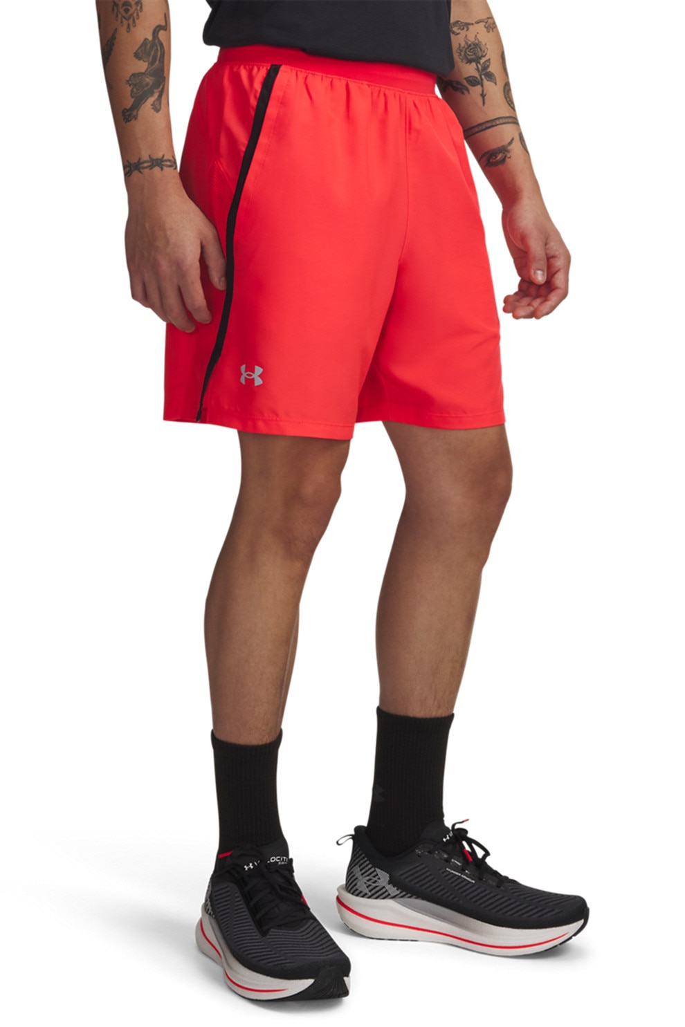 Under Armour, Pantaloni scurti pentru alergare Launch 7'', Negru, Rosu ...