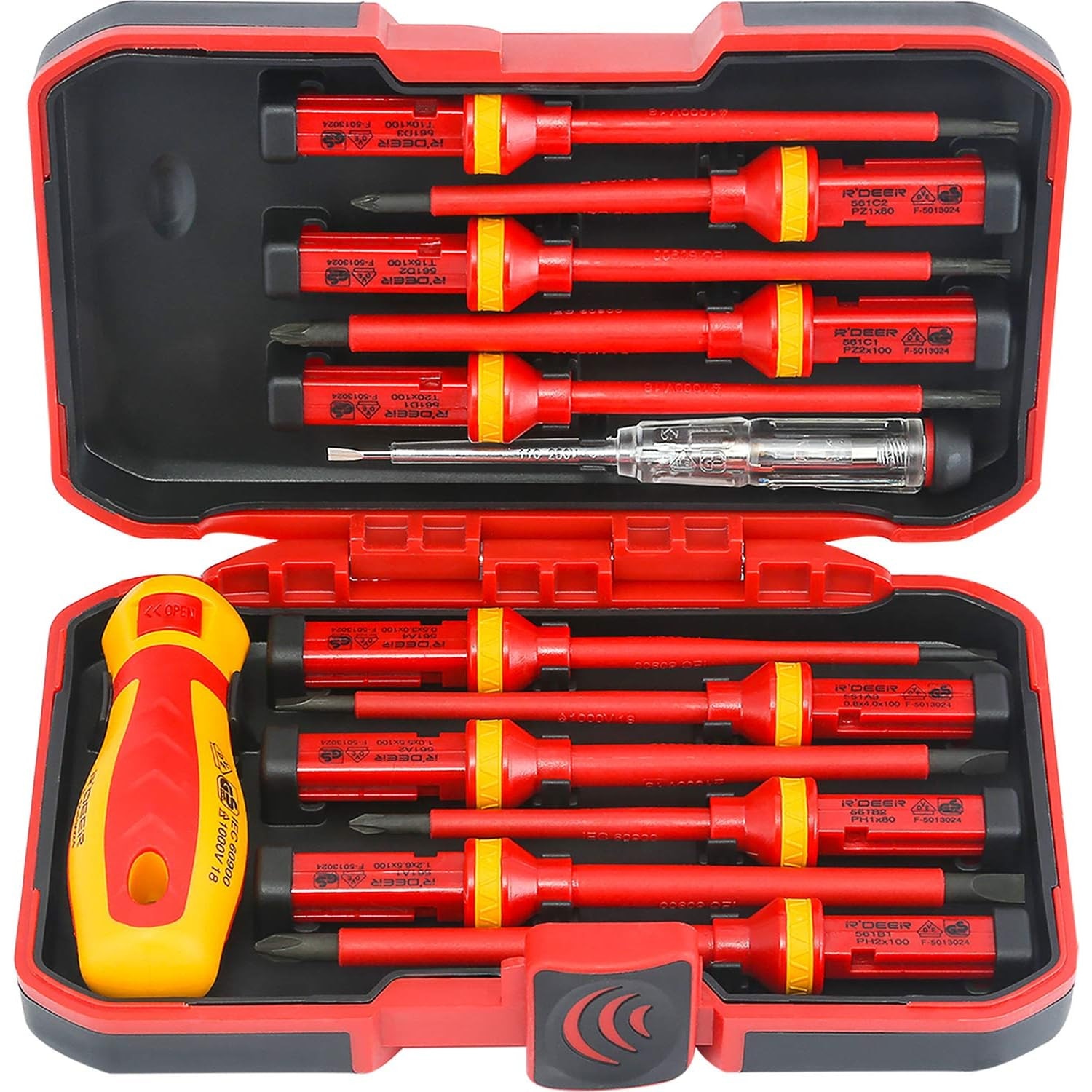 Set de surubelnite izolate 1000V, 13 piese, din otel vanadiu, cu capete ...