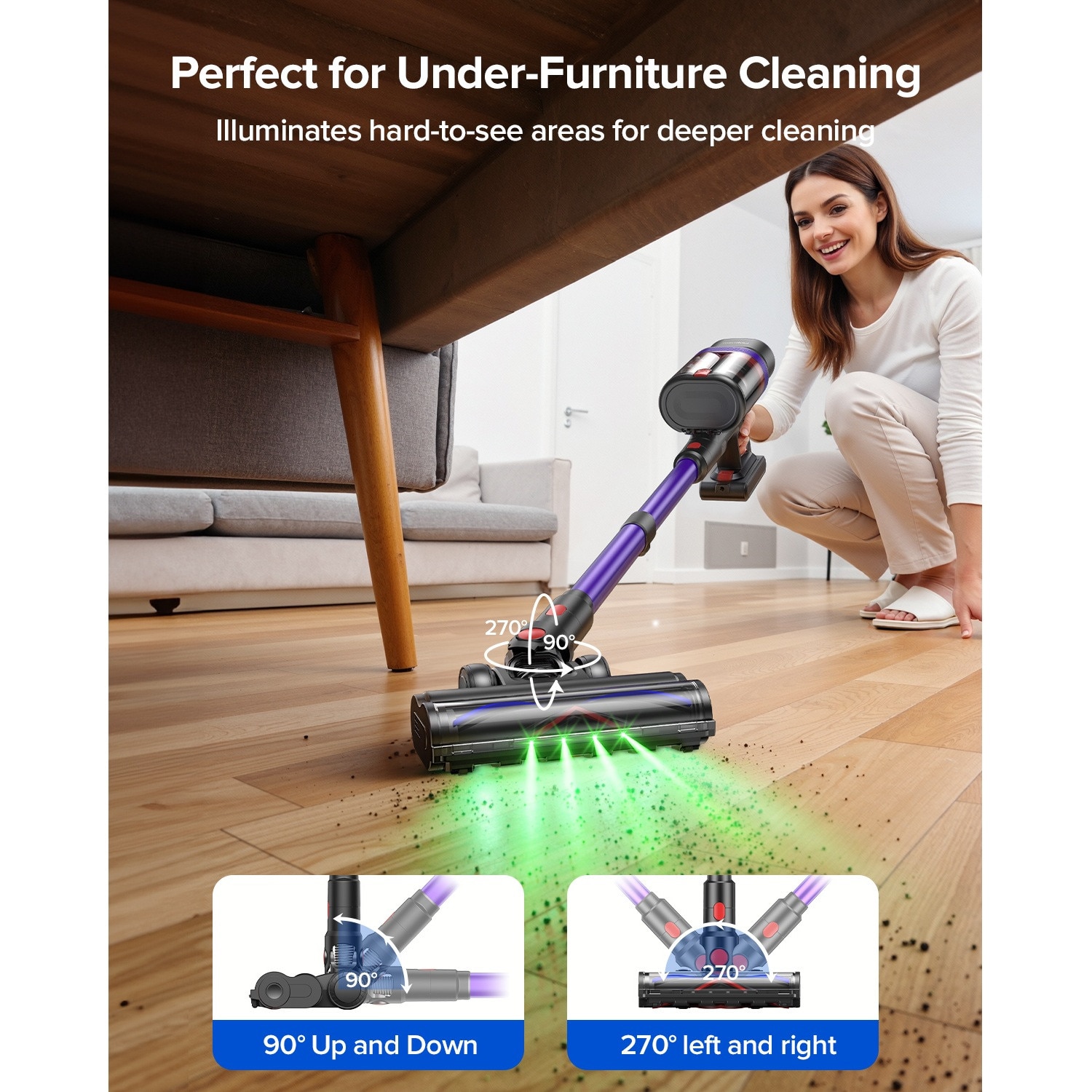 Aspirator vertical teendow V20 strong, 500W, autonomie 50 min ...