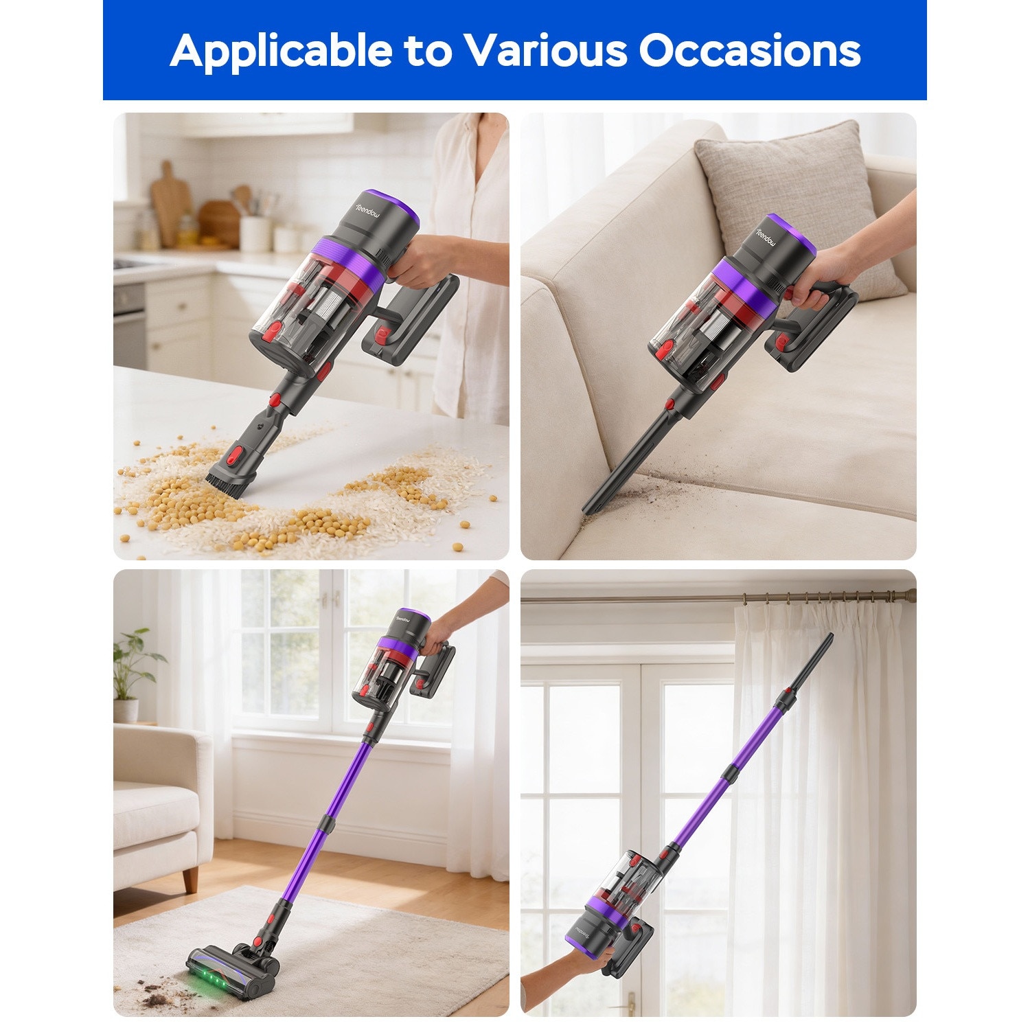 Aspirator vertical teendow V20 strong, 500W, autonomie 50 min ...