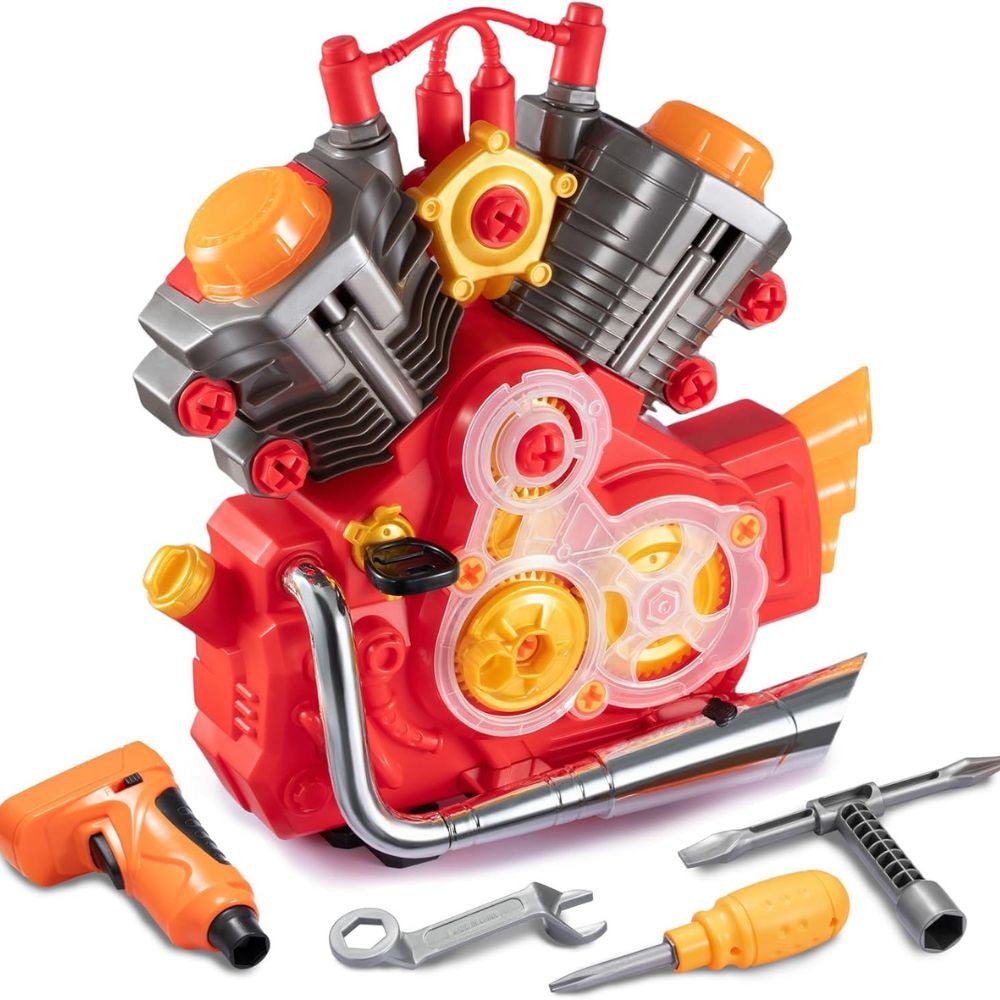 Set Reparatie Motor Auto Mecanic Copii Kidprotect® Engine Work, STEM ...