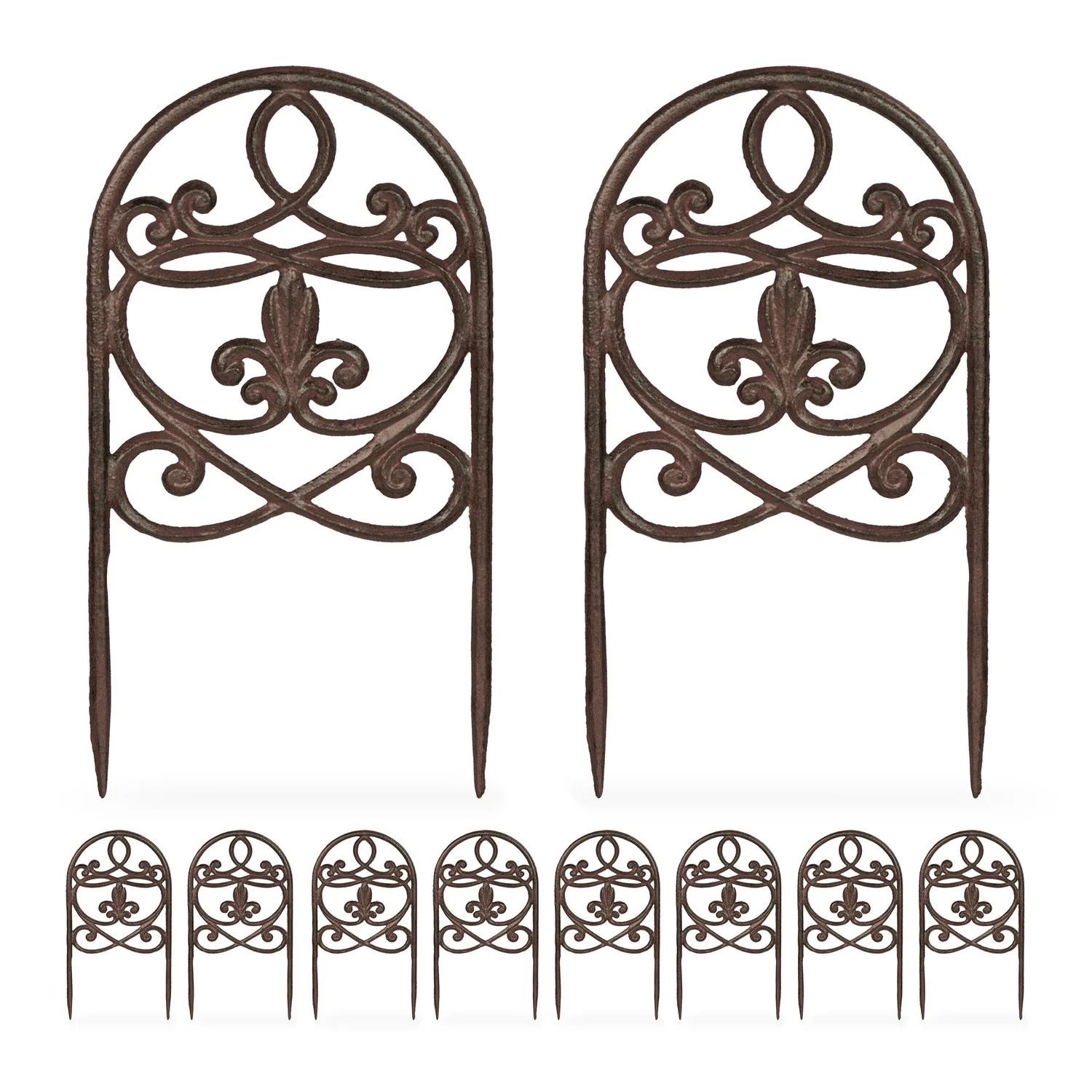 Panouri pentru gard de gradina, Northix, set 10 piese, metal, design ...