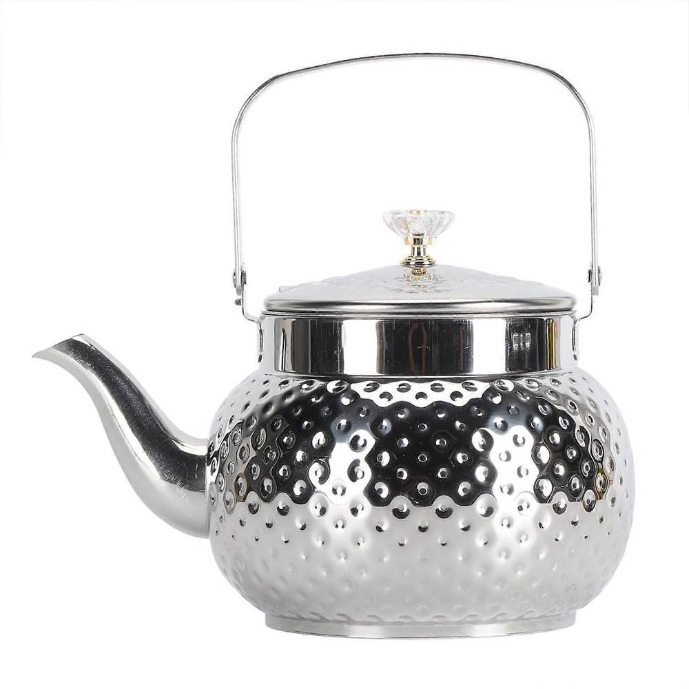 Ceainic din otel inoxidabil 1L, design cu buline, cu filtru detasabil ...