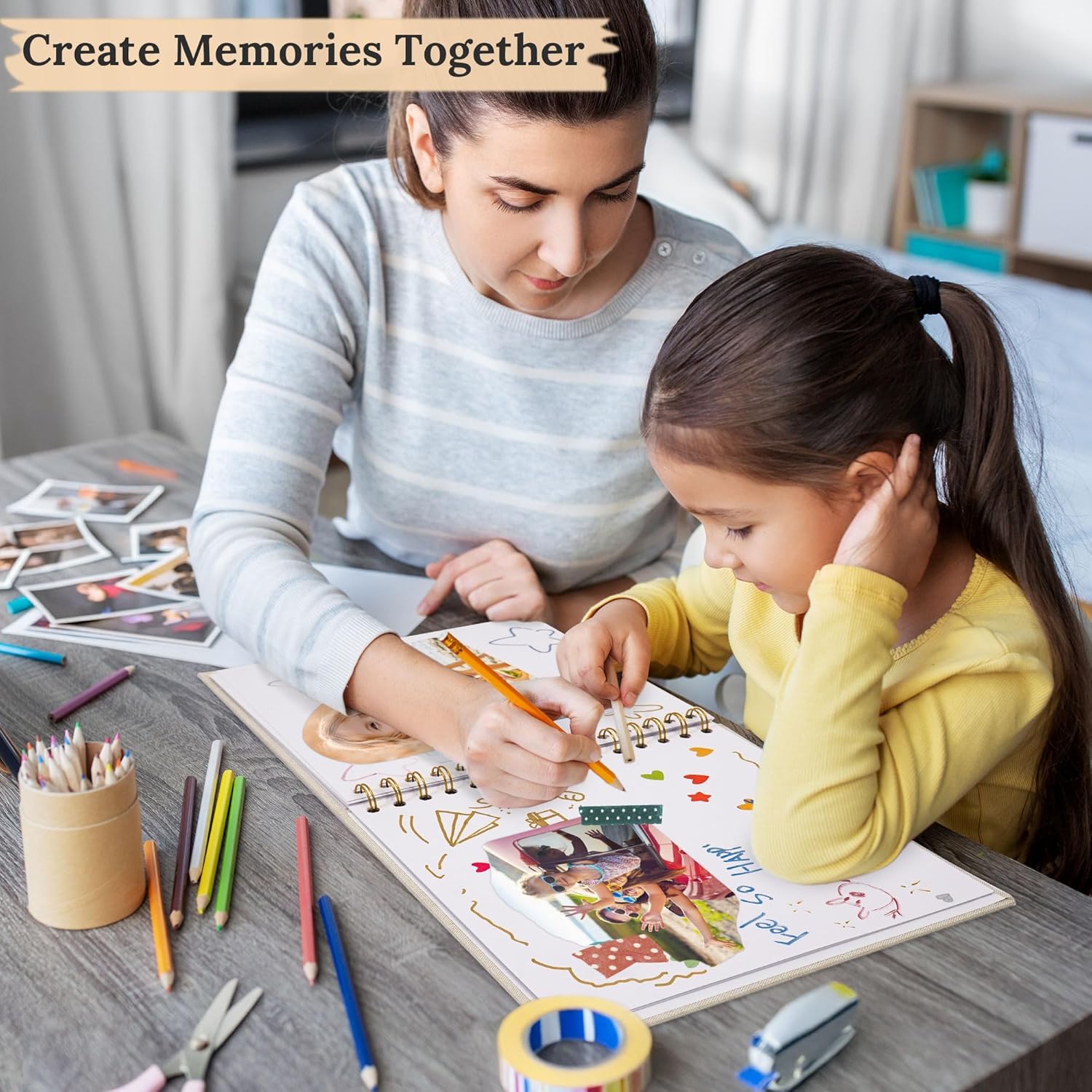 Album foto creativ, Carte memorie DIY, Hartie fara acid, lenjerie, 40 ...
