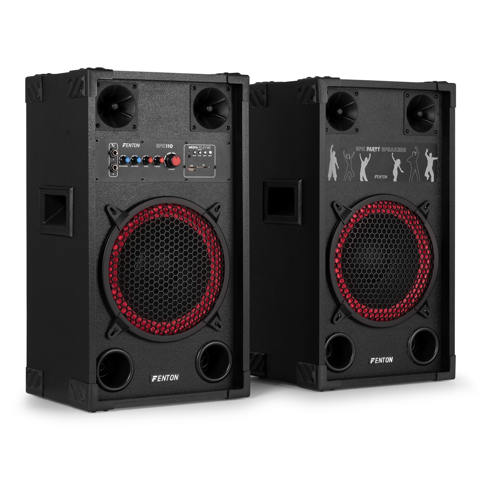 Fenton SPK-110 aktív hangfalpár, 10", 300W RMS, Bluetooth/USB/SD ...