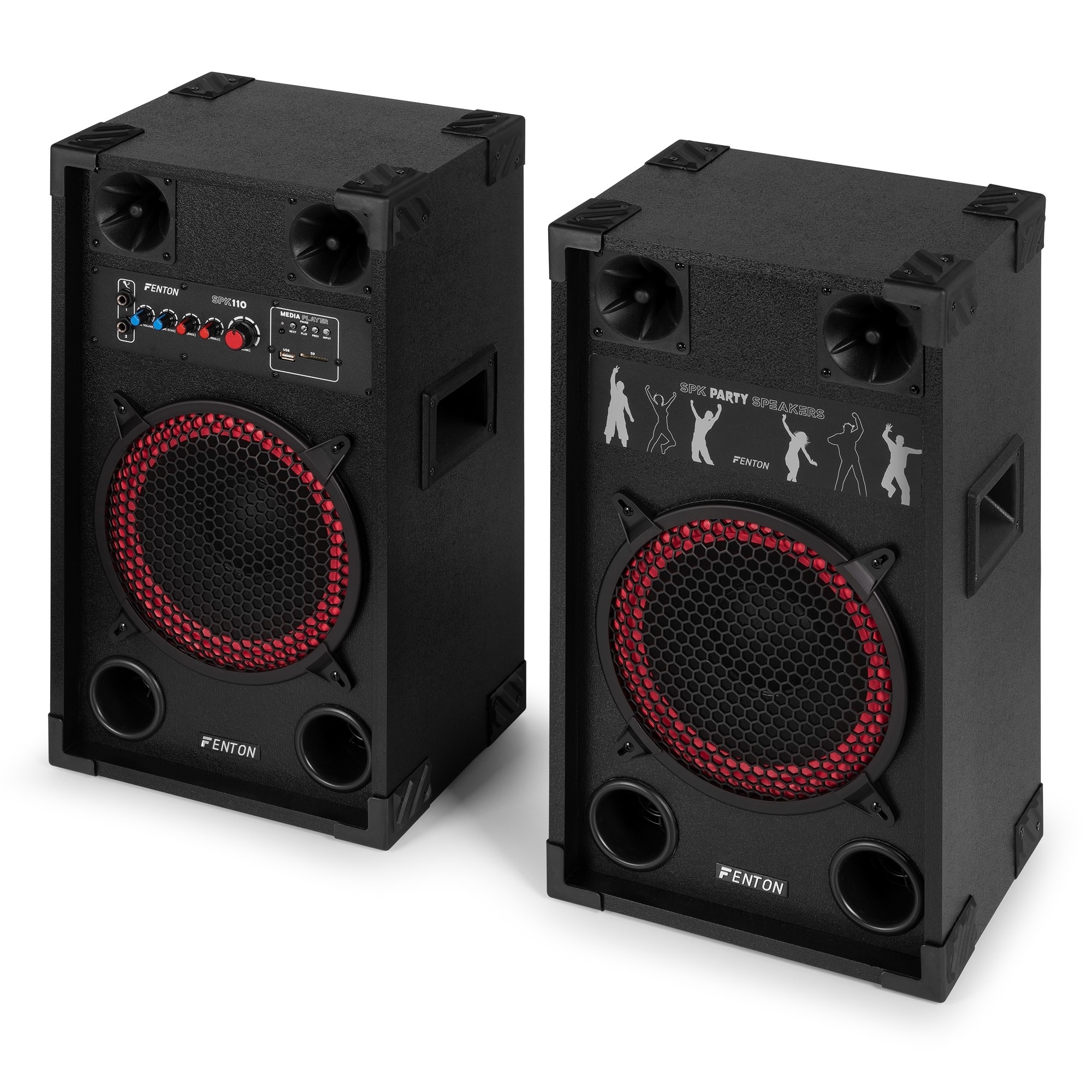 Fenton SPK-110 aktív hangfalpár, 10", 300W RMS, Bluetooth/USB/SD ...