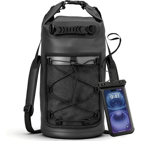 Geanta impermeabila pentru caiac, YSBER, 30L, negru, bretele duble ...