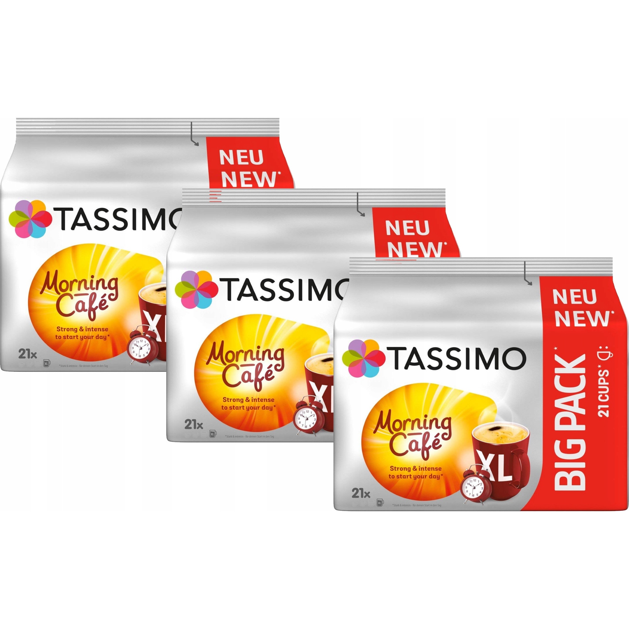 Capsule cafea TASSIMO Jacobs Morning Cafe XL, set 3 x 21 capsule ...