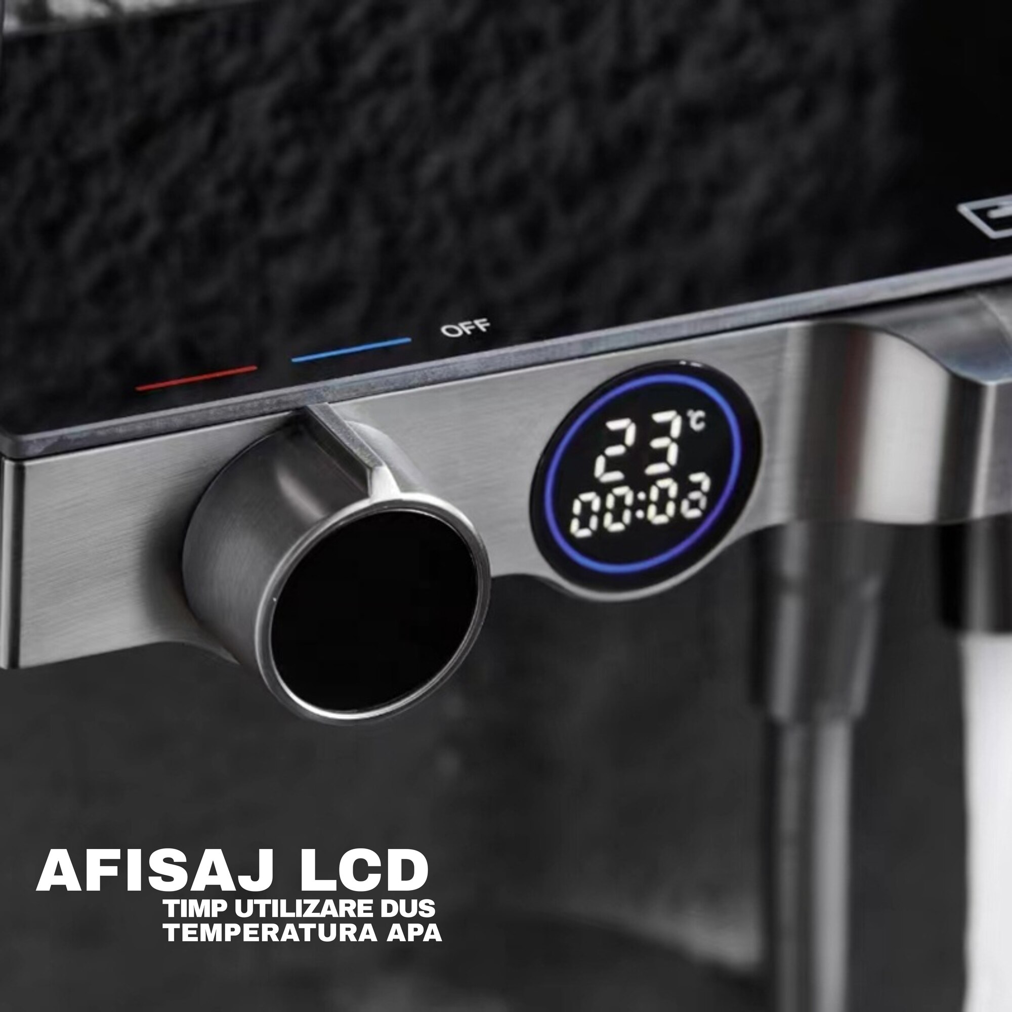 Coloană de duș Rain Drop, termostat, afisaj LCD, dozatoare automate ...