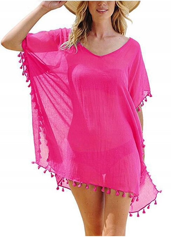 Pareo Plaja, SNM, Roz, Universal, Material Sifon, Detalii Franjuri ...