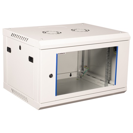 Dulap de perete Server Rack Schrack Technik, 6U, 600x450mm, Gri deschis ...
