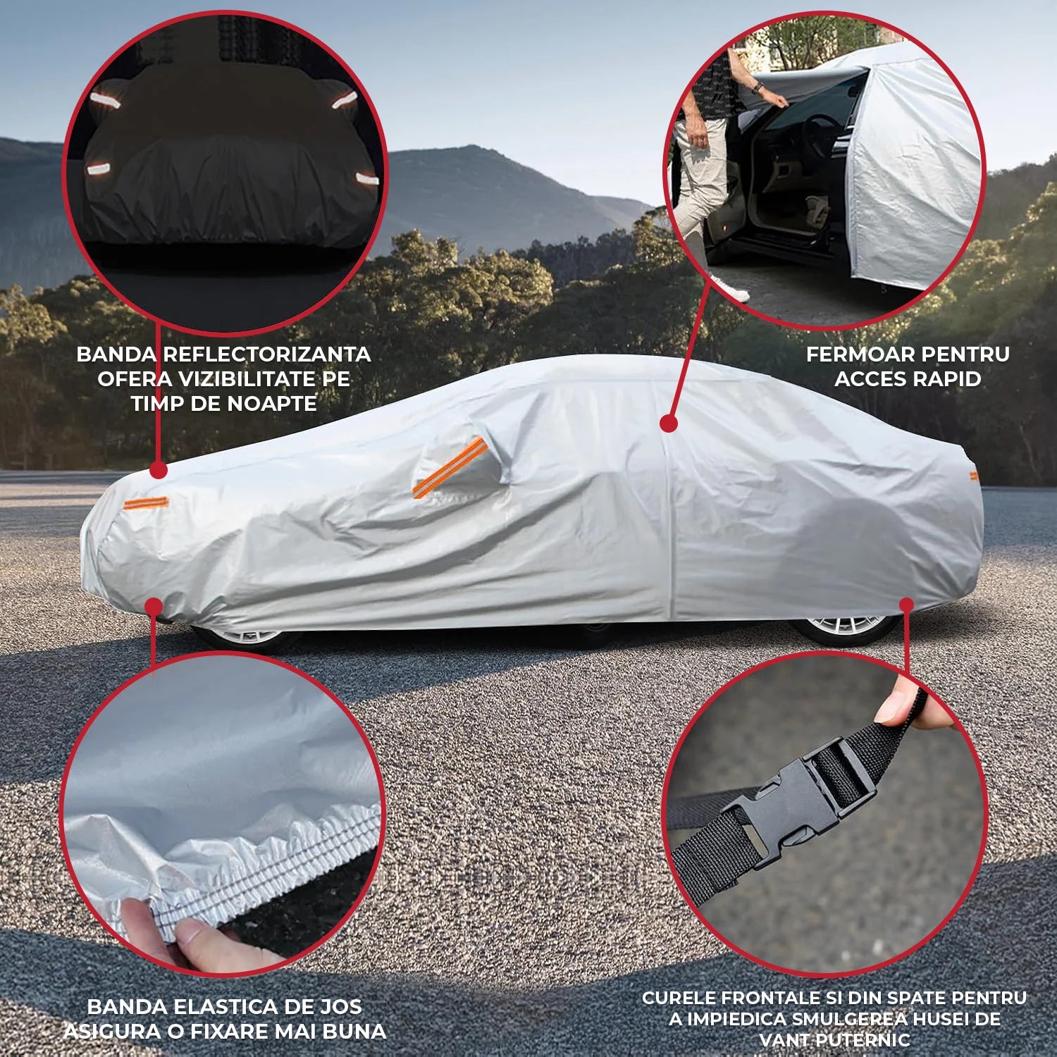 Prelata Auto Premium Elindor® Impermeabila, Protectie UV, Antisoare ...