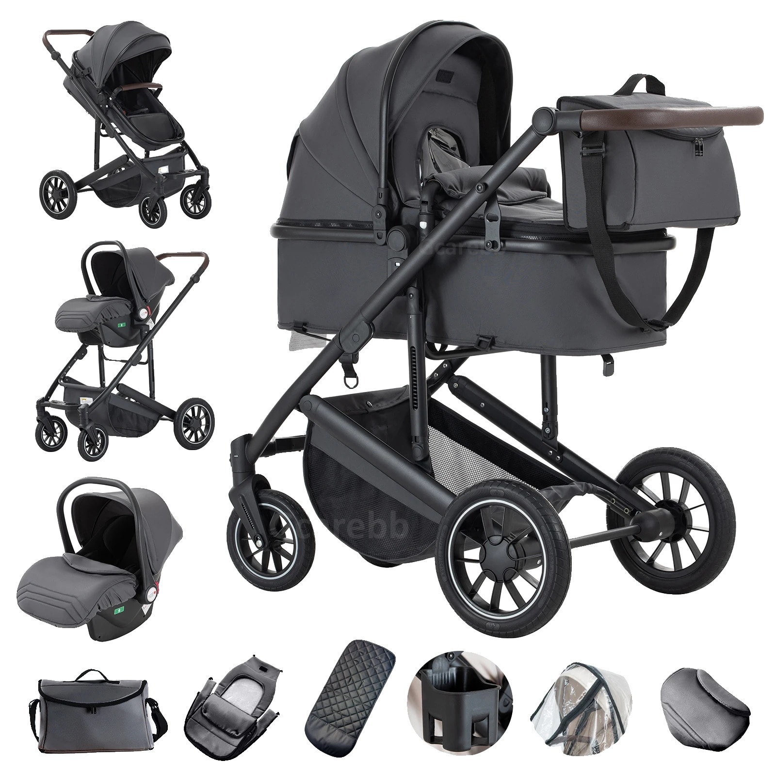 Carucior pentru bebelusi, structura din aluminiu, design pliabil, 516 ...