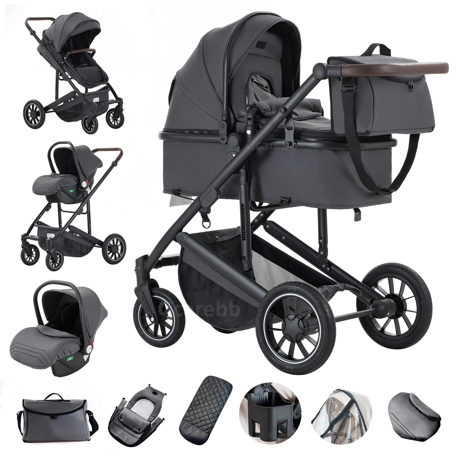 Carucior pentru bebelusi, structura din aluminiu, design pliabil, 516 ...