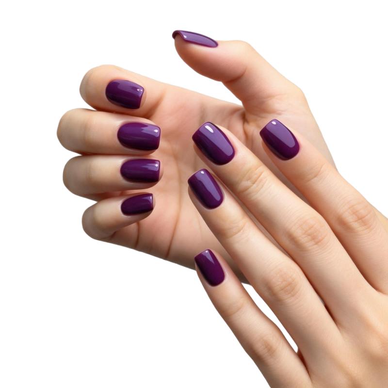Set Unghii false, forma patrata, stil clasic, 24 bucati, violet - eMAG.ro