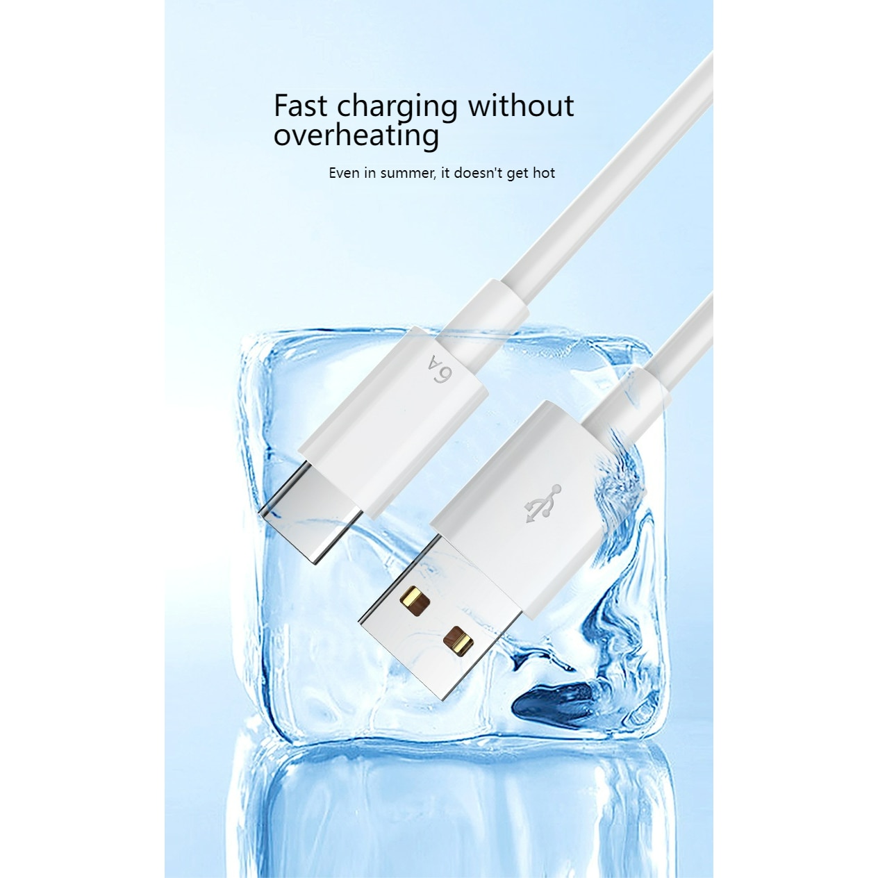 Cablu de date USB-C 66W 6A, NexVortk, 1m, alb/portocaliu - eMAG.ro