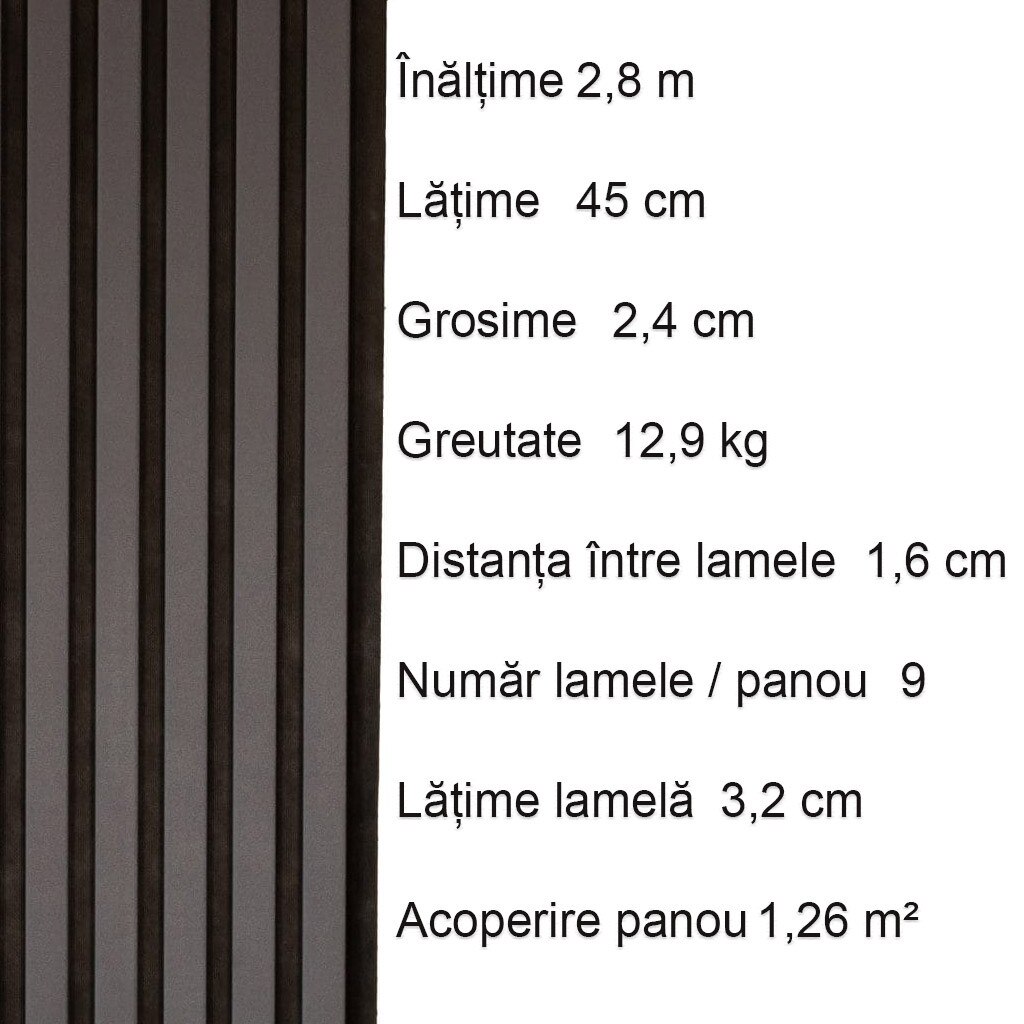 Dekoratív MDF Riflaj Panel, Antracitszürke Modell 2800 x 450 mm - eMAG.hu