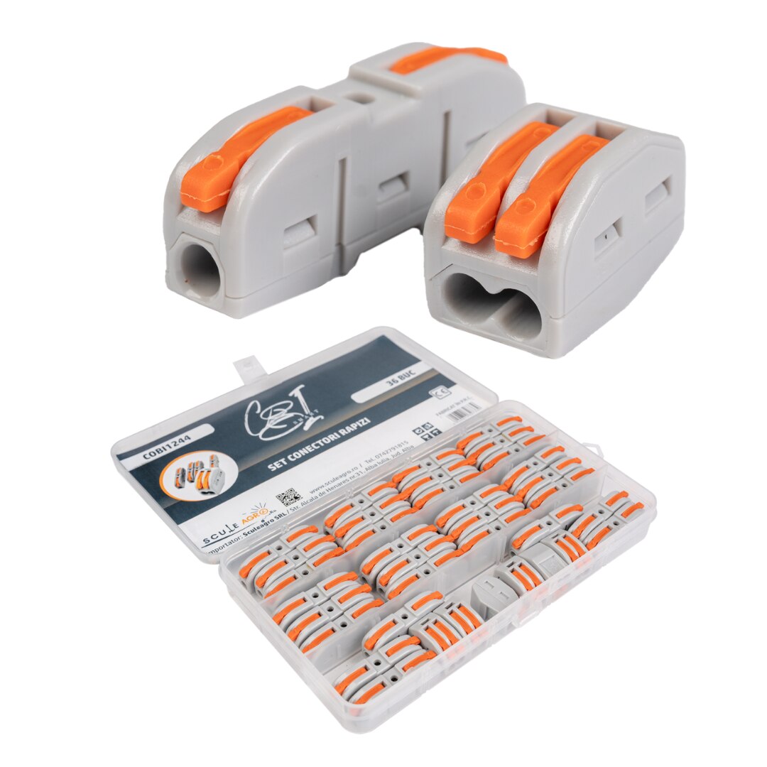 Set 36 conectori rapizi, COBI SMART, portocaliu/gri - eMAG.ro