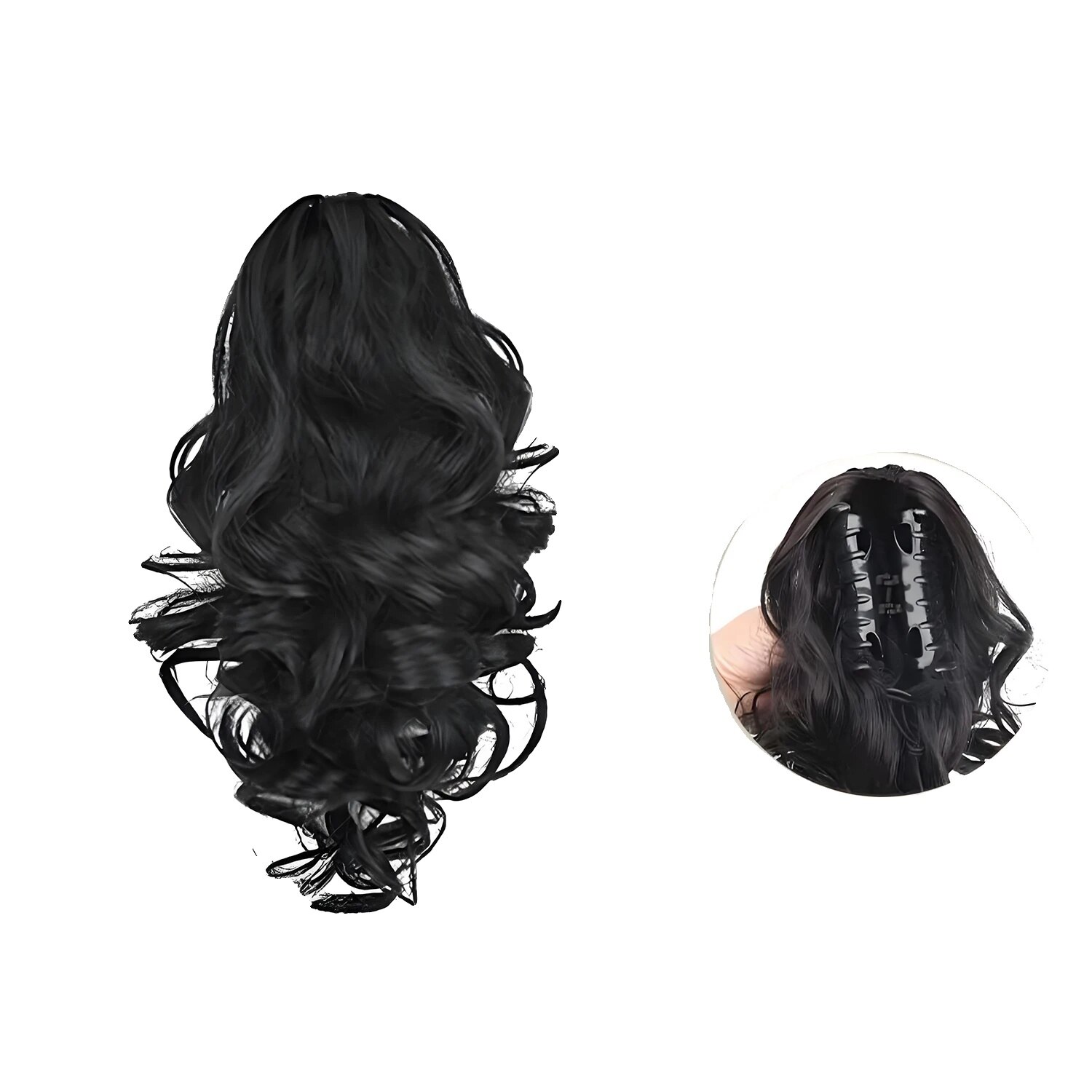 Extensie de par coada, design clip-in, textura buclata, 100g - eMAG.ro