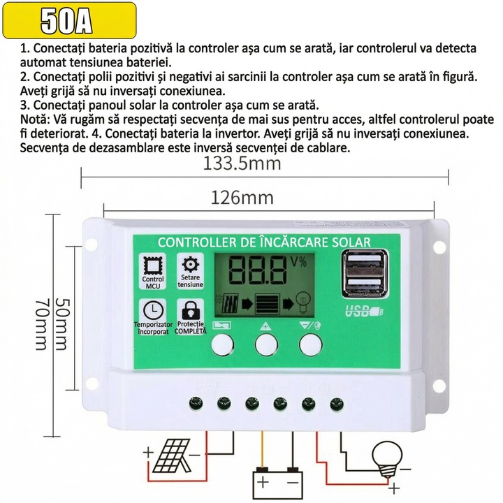 Kit panouri solare, Rqiurpn, Invertor 6000W, Panou solar 25W, Regulator ...