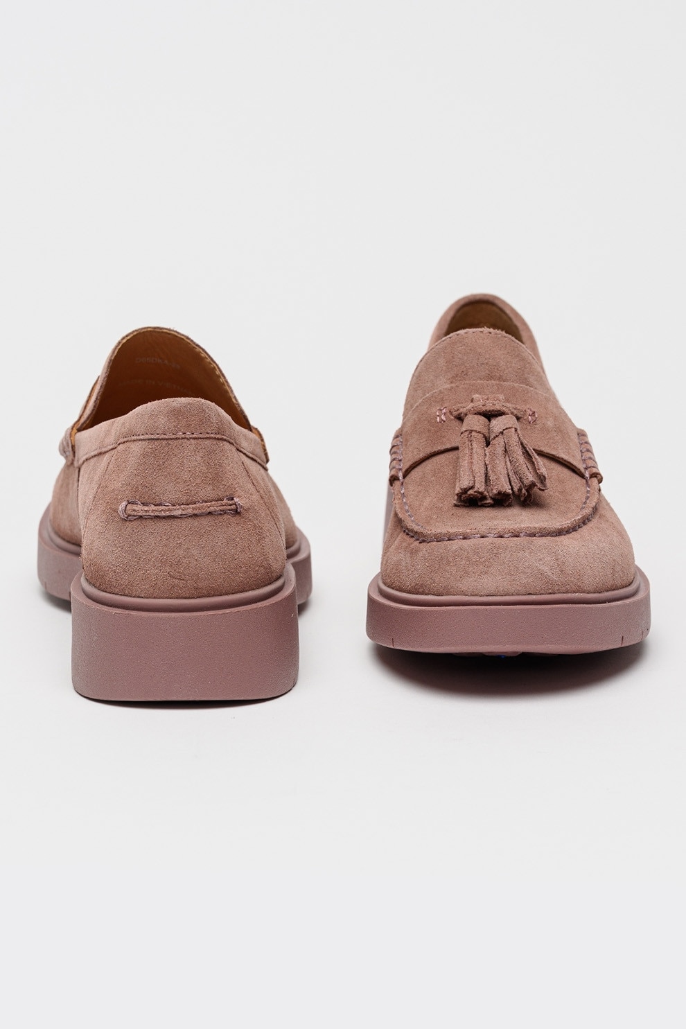 Geox, Mocasini din piele intoarsa cu canaf Spherica, Roz prafuit, 36 ...