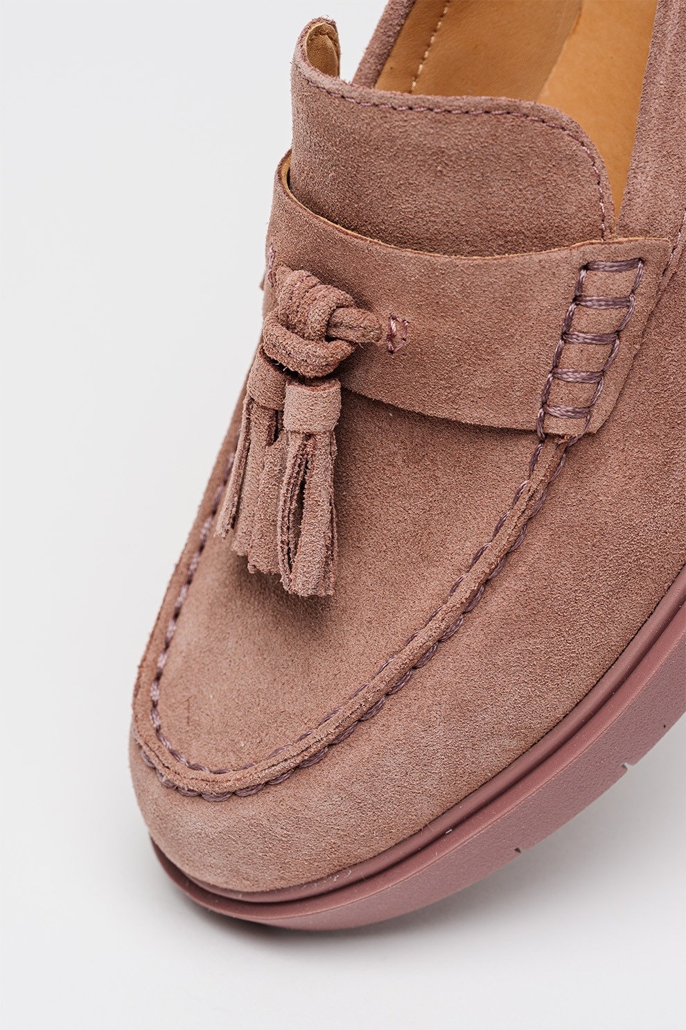 Geox, Mocasini din piele intoarsa cu canaf Spherica, Roz prafuit, 36 ...