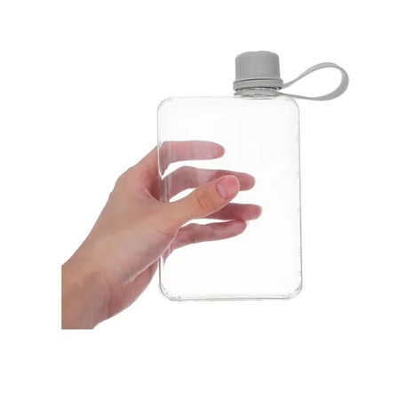 Sticla de apa patrata 500ml, transparenta, design portabil, dimensiuni ...