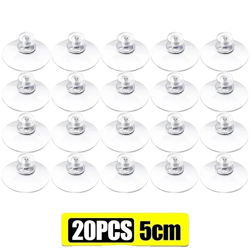 Suporturi cu ventuza, 20 buc, PVC + fier, 50mm, utilizare in baie ...