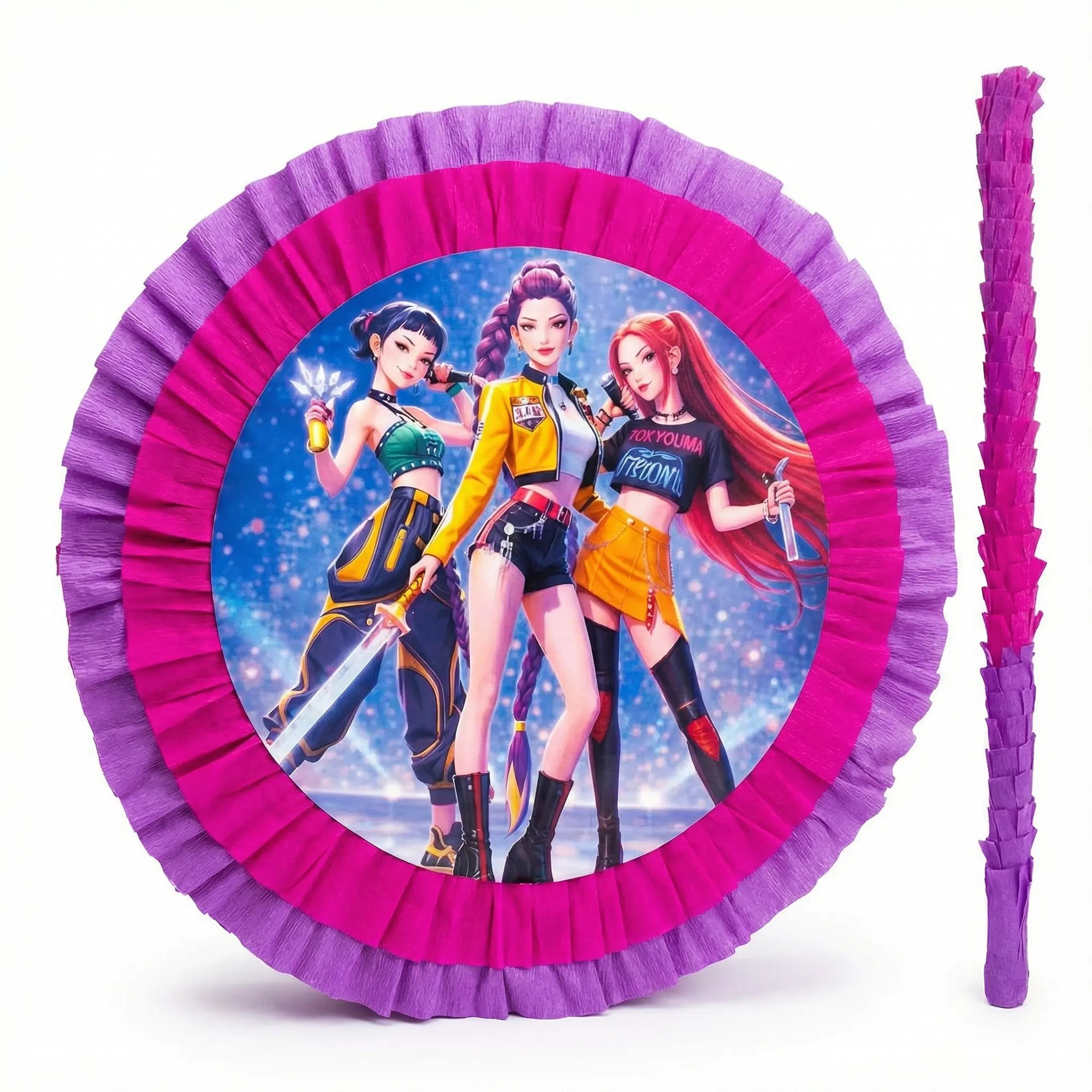 Pinata Huntrix K-Pop Star, Demon Hunters set complet cu bat si 50 ...