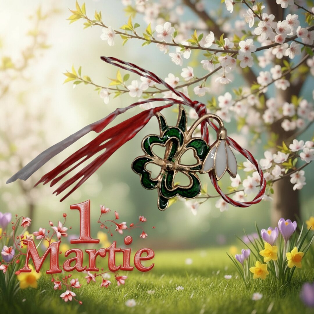 Set 12 Brose Martisor Premium Vision XXI, metalice, ghiocei, alb-verde ...