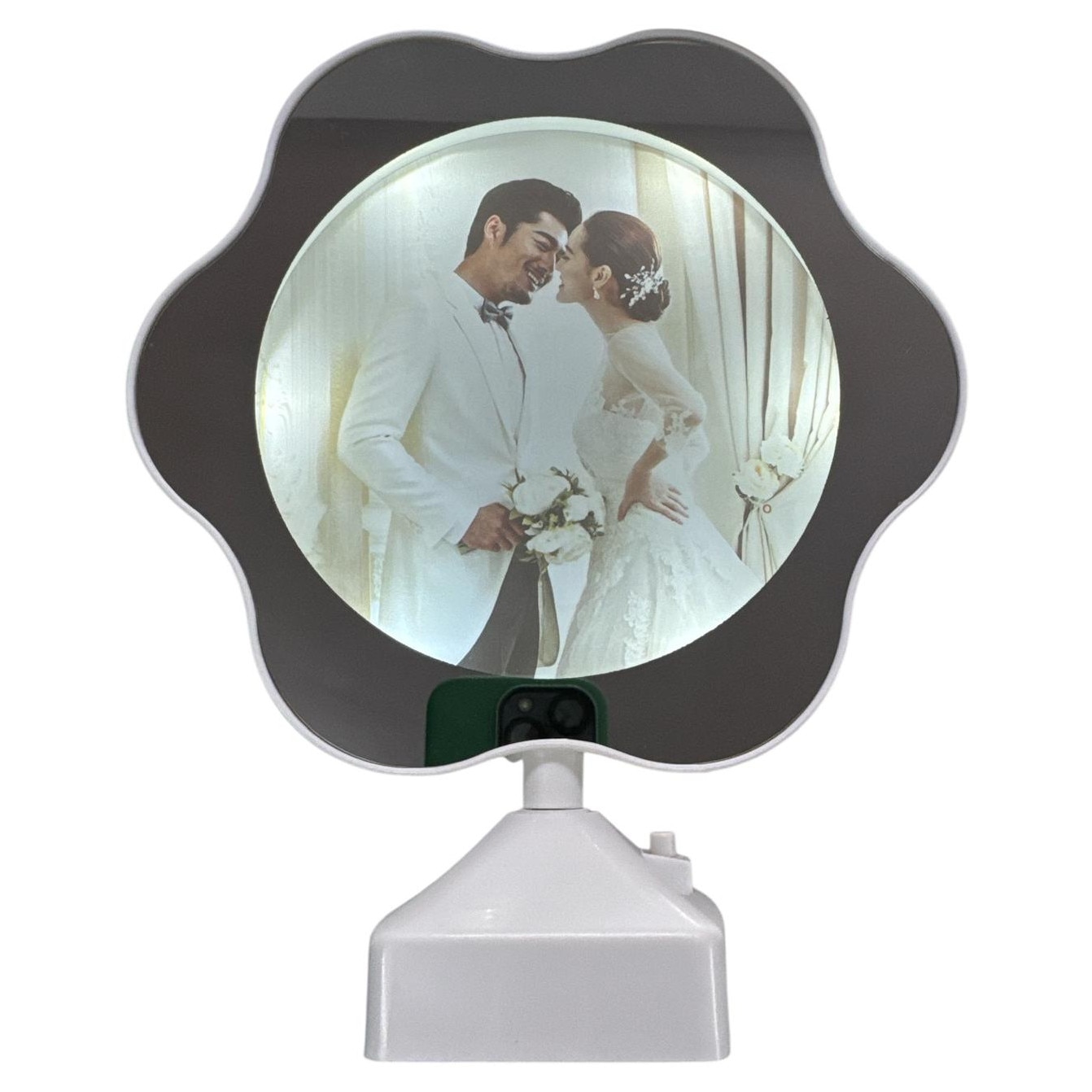 Oglinda Magica cu LED – Floare, Rama Foto Personalizata 20.5 cm x 18 cm ...