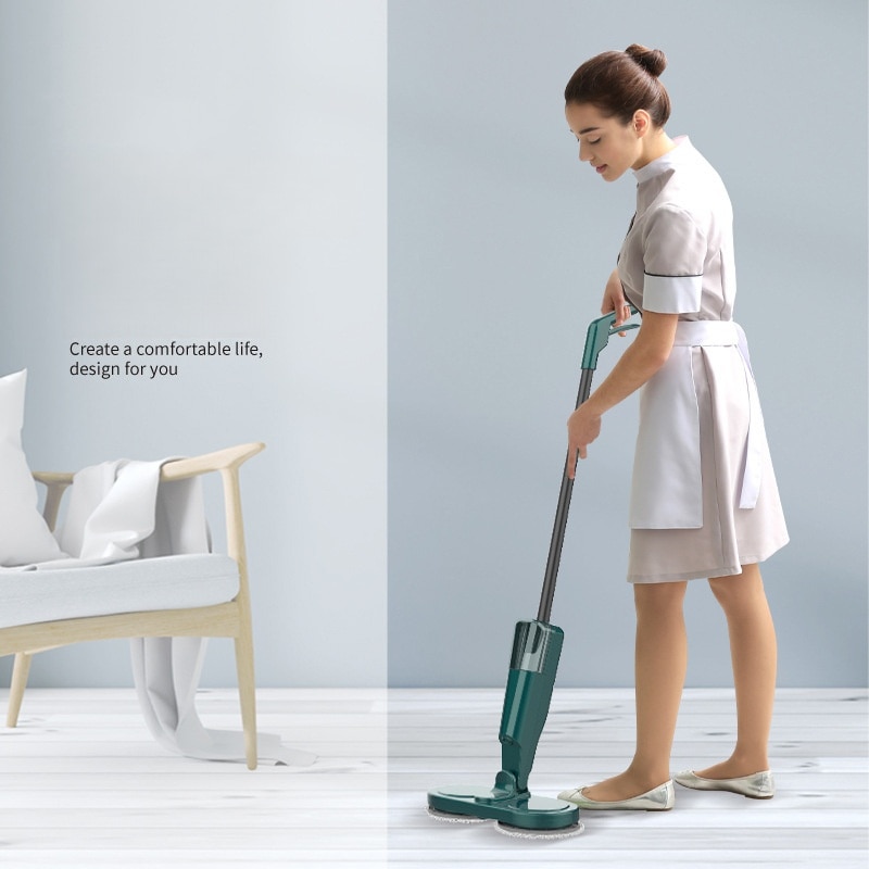 Mop electric, curatare profunda, cu rezervor de apa de 200 ml, design ...