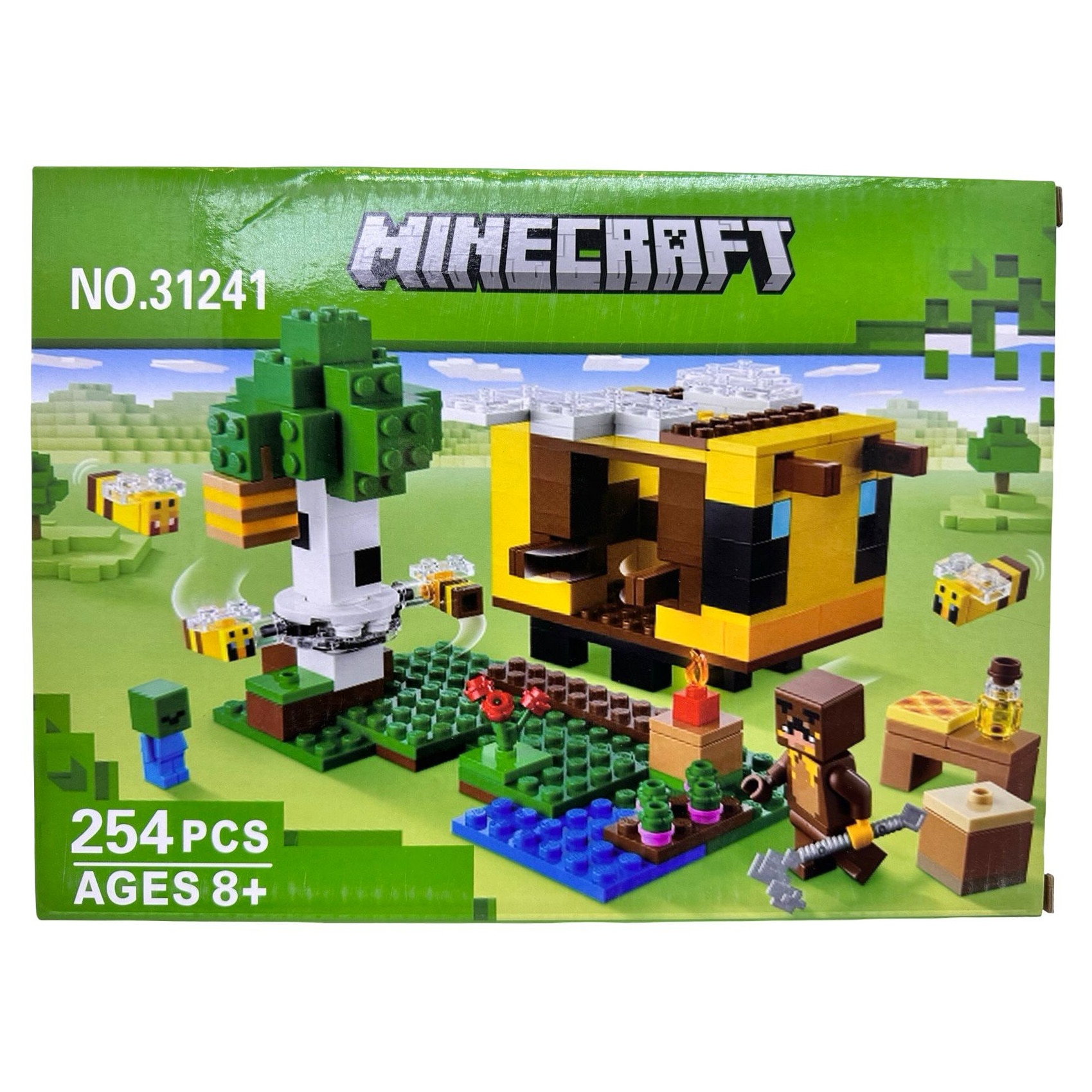 Setul de constructie Minecraft cu stup de albine si peisaj 31241 - eMAG.ro