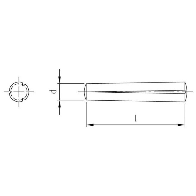 Set 100 Stift cilindric cu nervura conica completa DIN 1471 - 6 x 40 mm ...