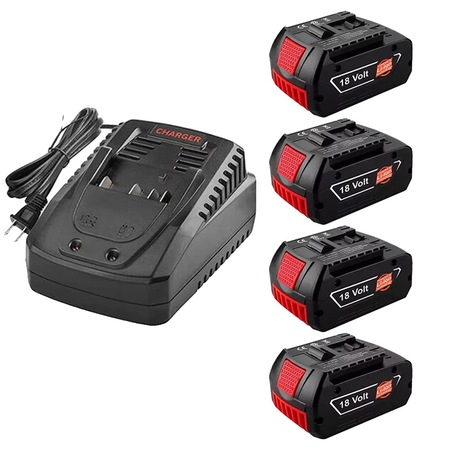 Set 4 acumulatori 8000mAh, compatibili cu scule electrice, 18V - eMAG.ro