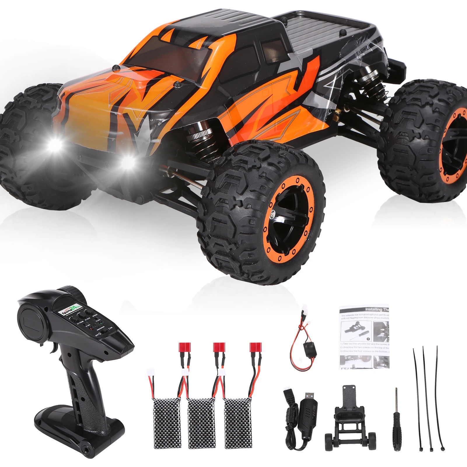 Masinuta RC, motor brushless, capacitate all-terrain, rosu, 1:16 - eMAG.ro
