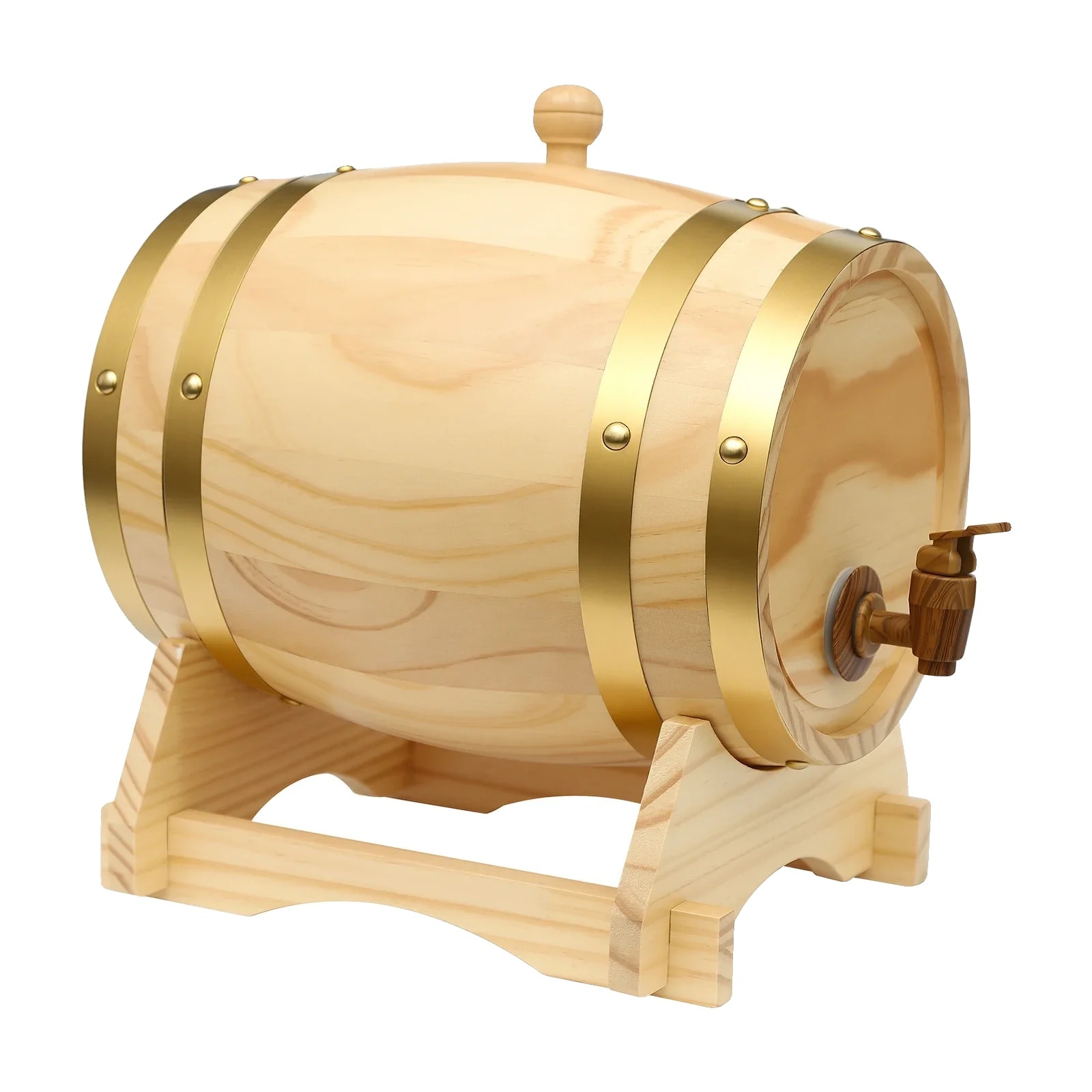 Butoi din lemn pentru whisky, design elegant, bej/auriu - eMAG.ro