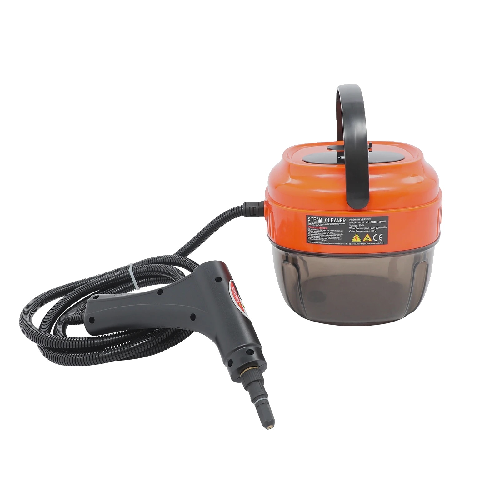 Aparat de curatat cu abur, 220 V, design compact, 1500W, portocaliu ...