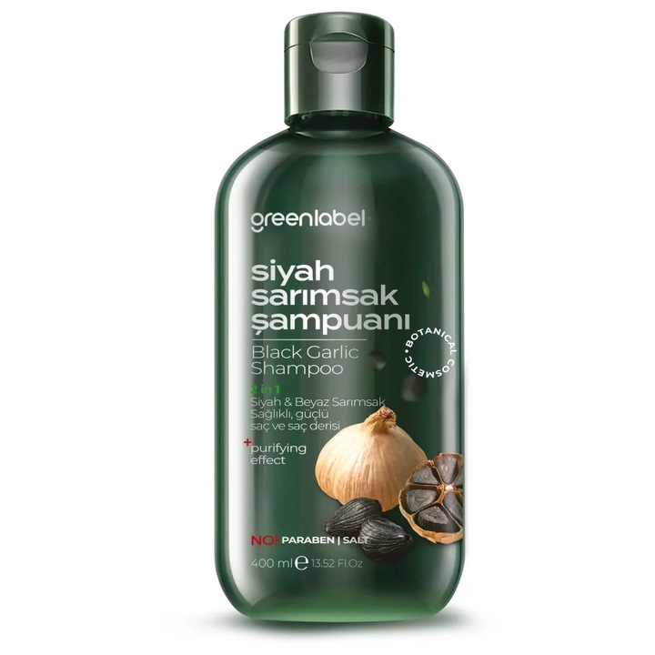 Șampon Greenlabel cu Usturoi Negru 400ML, Neutru, Unisex, Tip Păr ...