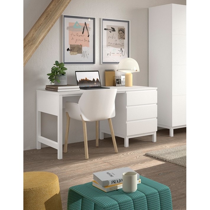 Set Complet Mobilier Camera Copii EVA: Pat 90x200 cm, Noptiera, Dulap 2 ...