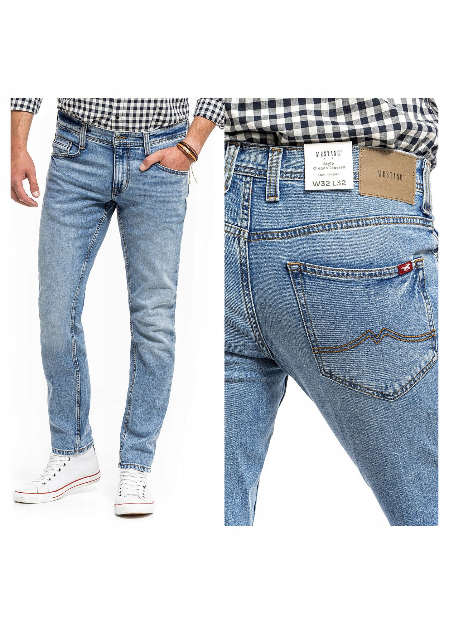 Férfi farmer, Mustang, Oregon Tapered, Slim Fit, Alacsony derék, Cipzár ...