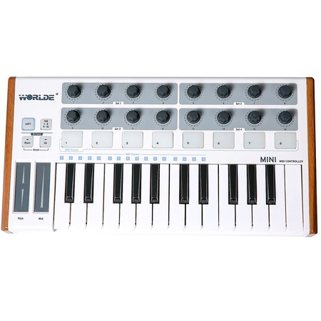 Worlde Worldemini, controler midi cu 25 de taste si 16 - eMAG.ro