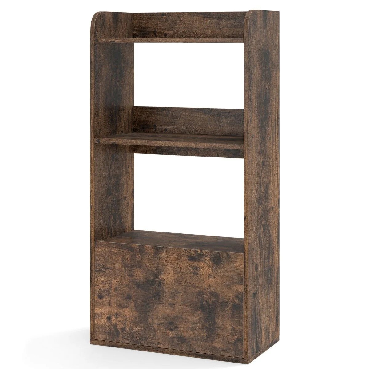 Raft cu sertar Northix, 3 rafturi, lemn, maro rustic, 55x29x29cm - eMAG.ro
