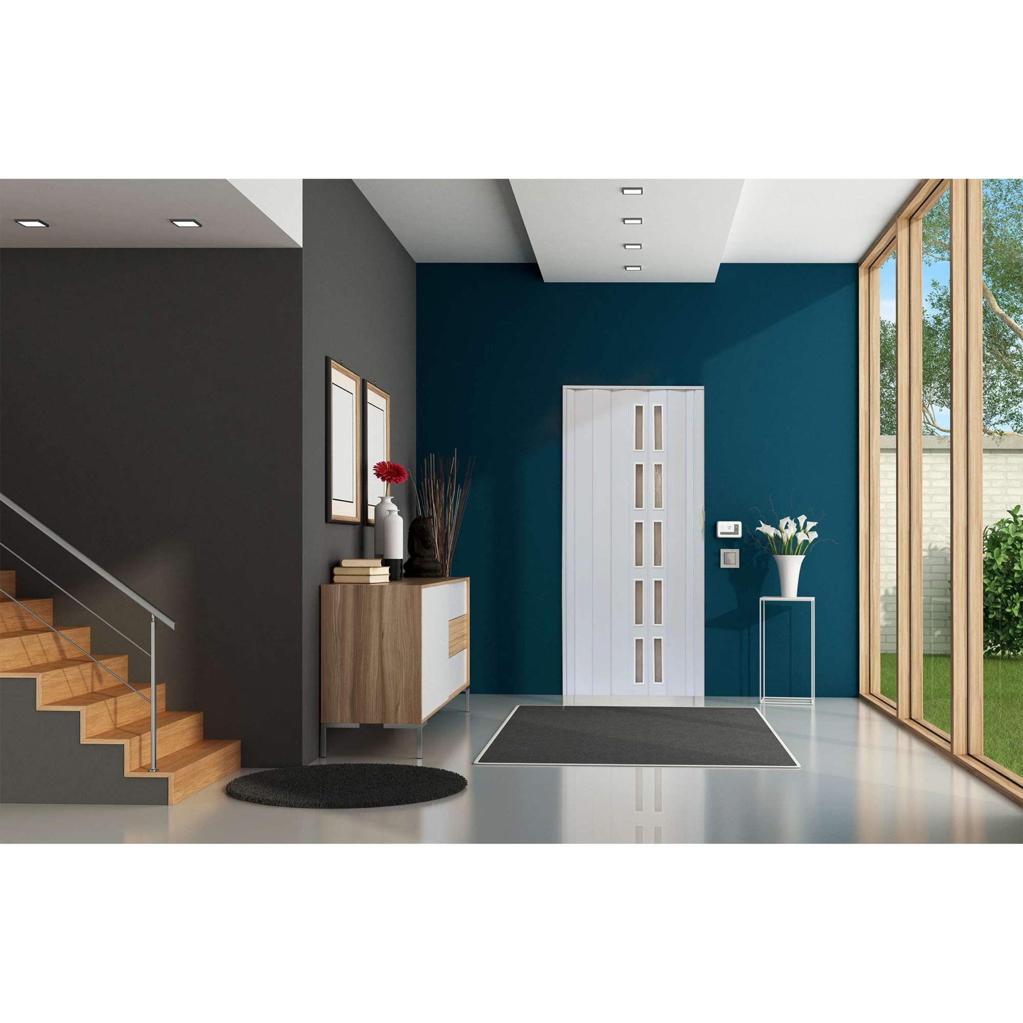 Usi armonice Gockowiak 005S, alb mat, 80 cm, montaj simplu, PVC - eMAG.ro